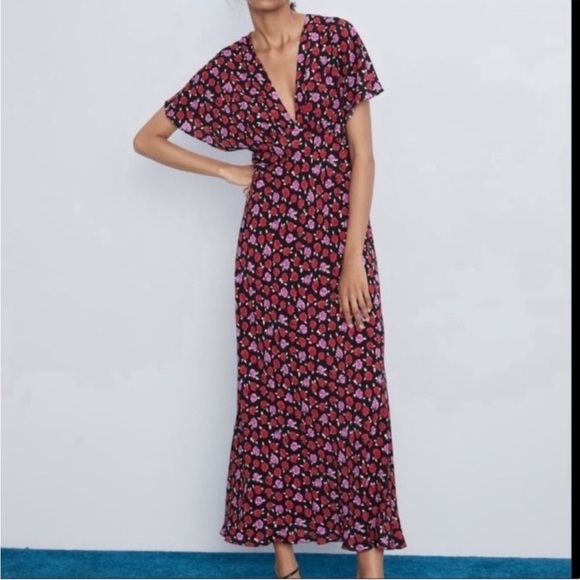 Dresses | Zara Rose Floral Maxi Dress | Poshmark